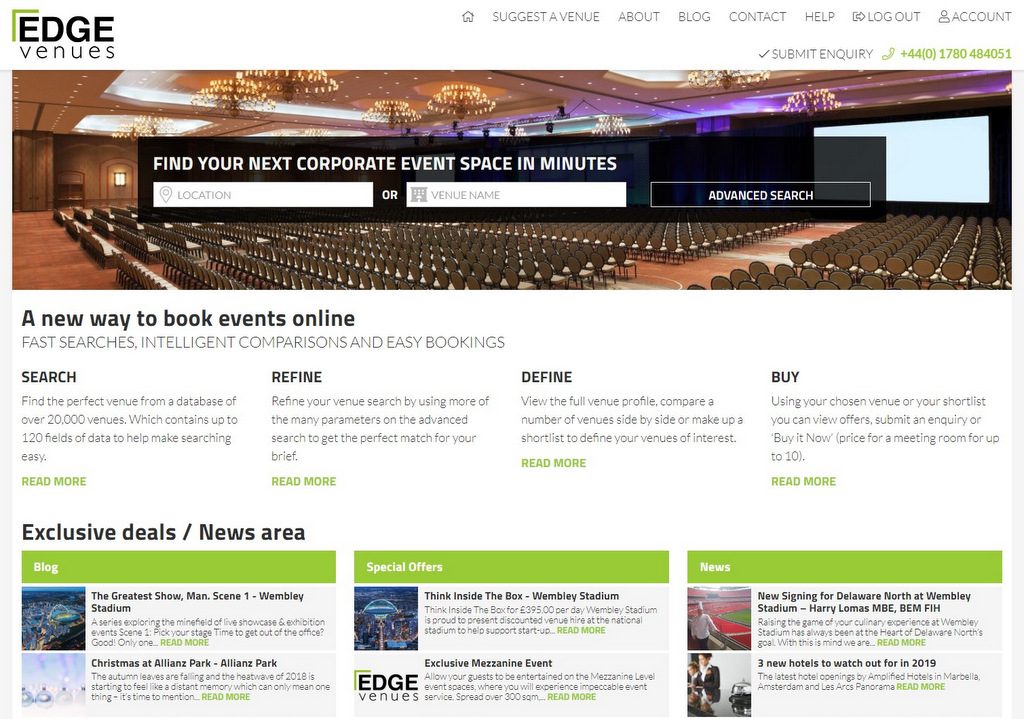 Edge Venues Home Page Edge Venues Home Page